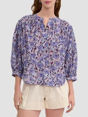 Rebecca Taylor Daphne Floral Cotton-silk Blouse