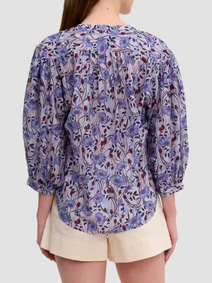Rebecca Taylor Daphne Floral Cotton-silk Blouse