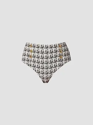 Shoshanna Houndstooth Bikini Bottom - Jet