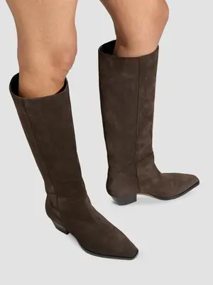 AeydĒ Medea 90mm Suede Knee-high Boots - Brown