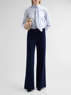 MAISON COMMON Belted Mid-rise Denim Trousers