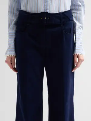 MAISON COMMON Belted Mid-rise Denim Trousers