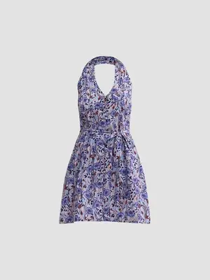 Rebecca Taylor Daphne Floral Cotton-silk A-line Minidress - Iris Multi