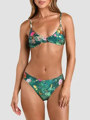 L'Agence Charonda Butterfly Yazmin Printed Triangle Bra Top