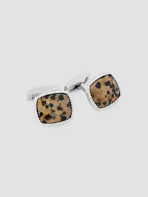 Tateossian Dalmation Jasper & Sterling Silver Cufflinks - Multi