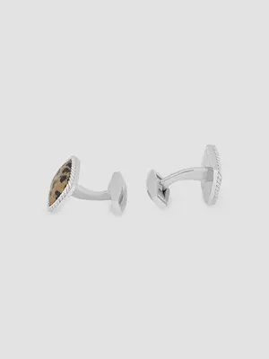 Tateossian Dalmation Jasper & Sterling Silver Cufflinks