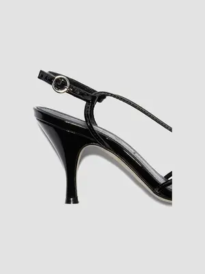 AeydĒ Solange 30mm Patent Leather Slingback Sandals - Black