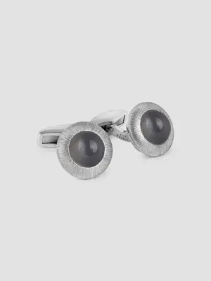 Tateossian Moonstone & Sterling Silver Cufflinks - Grey