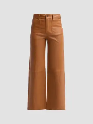 FRAME The Modernist Leather Slim-fit Palazzo Pants