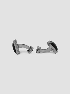 Tateossian Titanium & Tiger's Eye Square Cufflinks