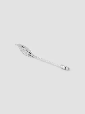Tateossian Silvertone Feather Lapel Pin
