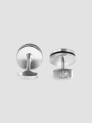 Tateossian Silvertone Yin-yang Sand Timer Cufflinks