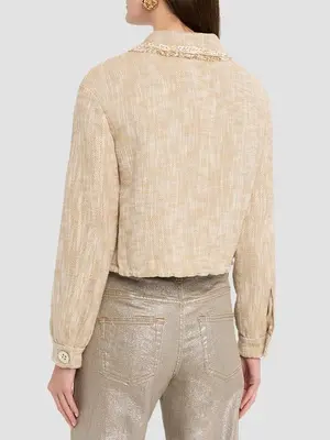MAISON COMMON Embroidered Cotton-blend Tweed Jacket
