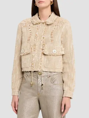 MAISON COMMON Embroidered Cotton-blend Tweed Jacket
