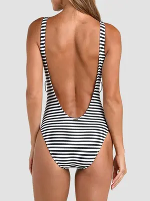 L'Agence Voyage Mila Striped One-piece Swimsuit
