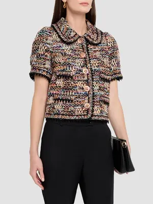 MAISON COMMON Tweed Knit Jacket - Black Multi