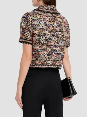 MAISON COMMON Tweed Knit Jacket - Black Multi