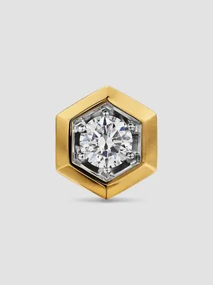 David Yurman Faceted Hex Stud Earring In 18k Yellow Gold With 8mm