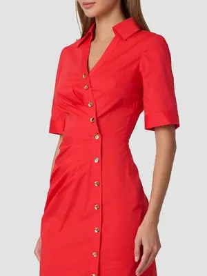 Shoshanna Emmett Stretch Cotton Asymmetric Shirtdress