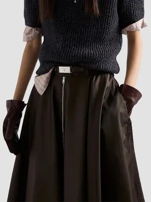 Prada Nylon Skirt - Brown