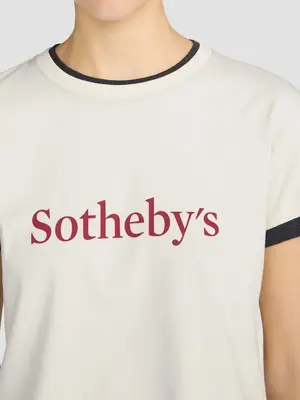 FRAME X Sotheby's Layered Cotton T-shirt - Cream Multi
