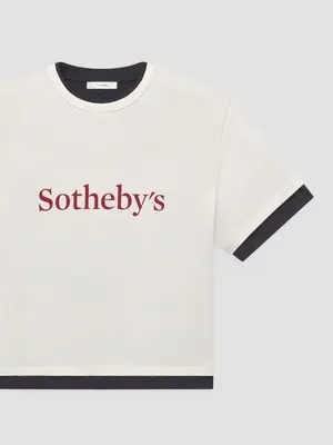 FRAME X Sotheby's Layered Cotton T-shirt - Cream Multi