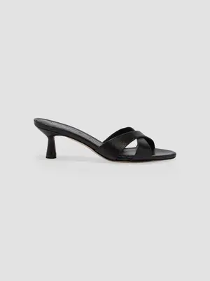 AeydĒ Vero Leather Mules - Black