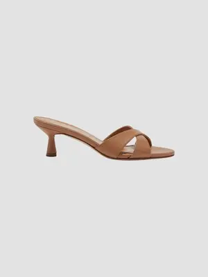 AeydĒ Vero Leather Mules - Hazelnut