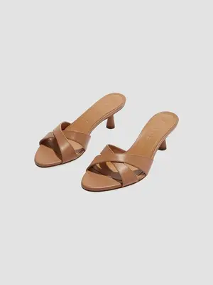 AeydĒ Vero Leather Mules - Hazelnut