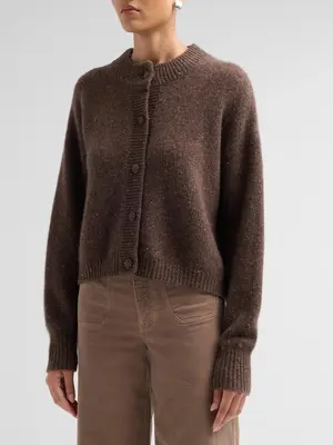 FRAME Flecked Wool-cashmere Cardigan