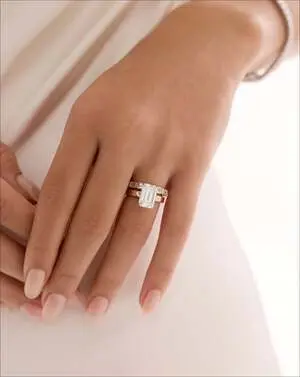 Ring Concierge 3.50 Ct. Emerald Lab Diamond In The Cigar Engagement Ring