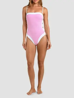 L'Agence Colorblock Chic Tory Bandeau One-piece Swimsuit