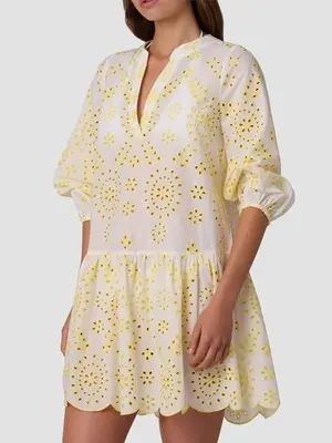 Shoshanna Umbrella Broderie Anglaise Cotton Minidress
