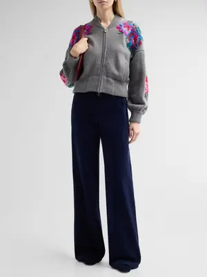 MAISON COMMON Wool Knit Bomber Jacket