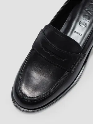 AeydĒ 25mm Leather Penny Loafers - Black