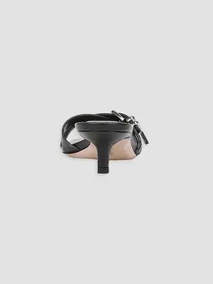 FAVORITE DAUGHTER Shiloh 40mm Leather Kitten-heel Sandals - Black