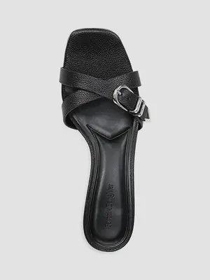 FAVORITE DAUGHTER Shiloh 40mm Leather Kitten-heel Sandals - Black