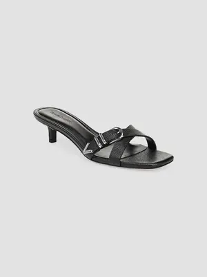 FAVORITE DAUGHTER Shiloh 40mm Leather Kitten-heel Sandals - Black