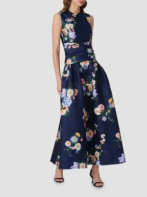 Shoshanna Marie Floral Mikado Cocktail Dress
