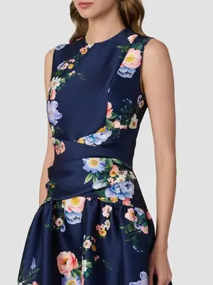 Shoshanna Marie Floral Mikado Cocktail Dress