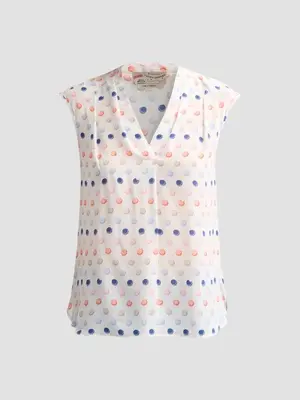 MAISON COMMON Macaroon Print Silk Top