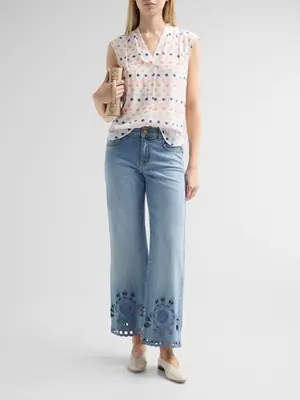 MAISON COMMON Macaroon Print Silk Top