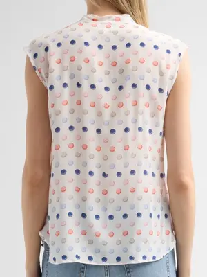 MAISON COMMON Macaroon Print Silk Top