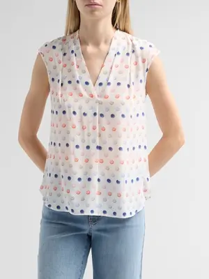 MAISON COMMON Macaroon Print Silk Top
