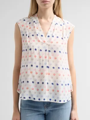 MAISON COMMON Macaroon Print Silk Top