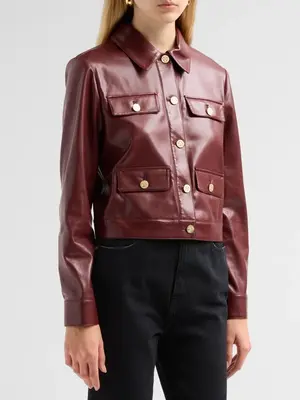 Alice + Olivia Alex Faux-leather Boxy Jacket