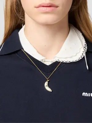 Miu Miu Metal Necklace With Pendant - Gold