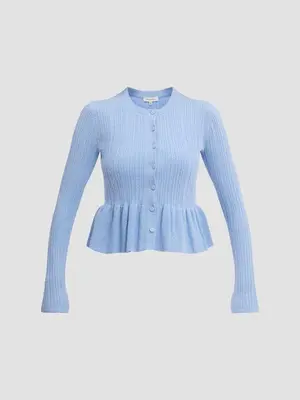 Rebecca Taylor Bouclé Knit Cotton-blend Cardigan - Azure
