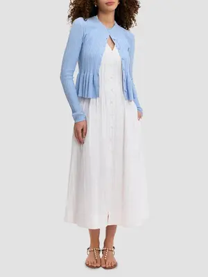 Rebecca Taylor Bouclé Knit Cotton-blend Cardigan - Azure