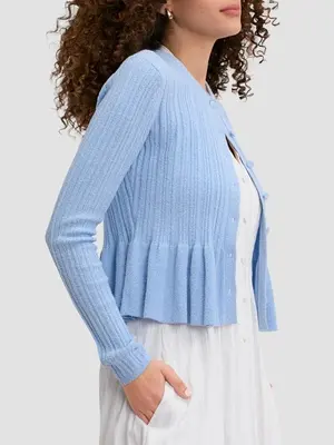 Rebecca Taylor Bouclé Knit Cotton-blend Cardigan - Azure